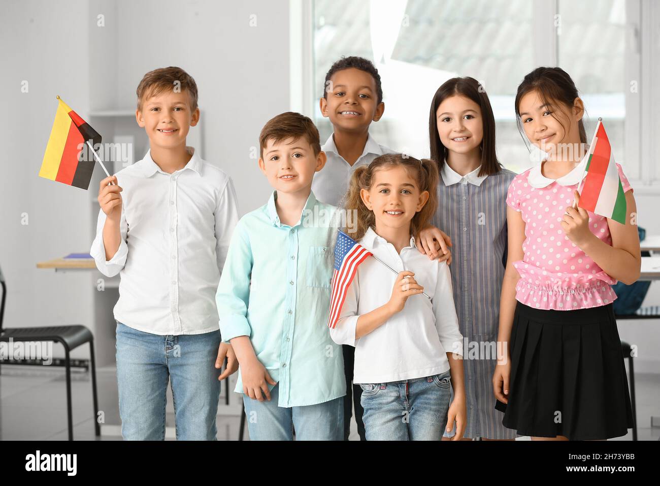 Pupils of language school in classroom Stock Photo - Alamy