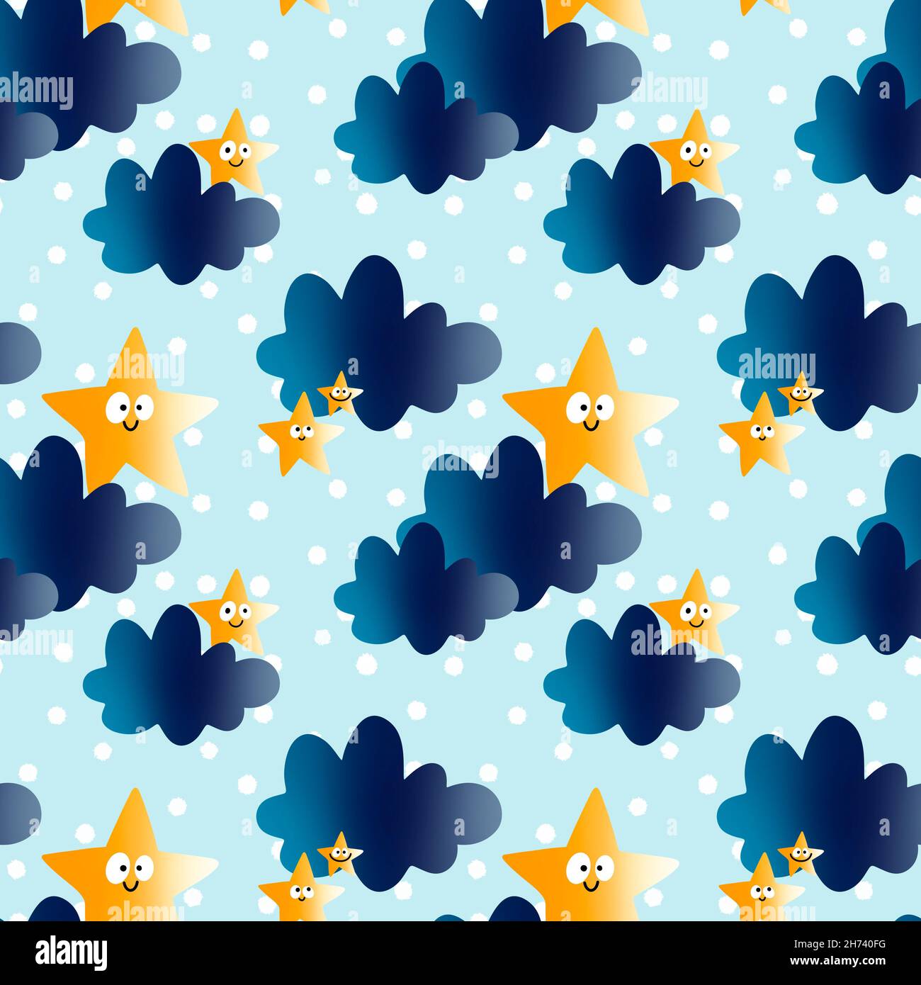 Seamless pattern with clouds for kids and fabrics and textiles and ...