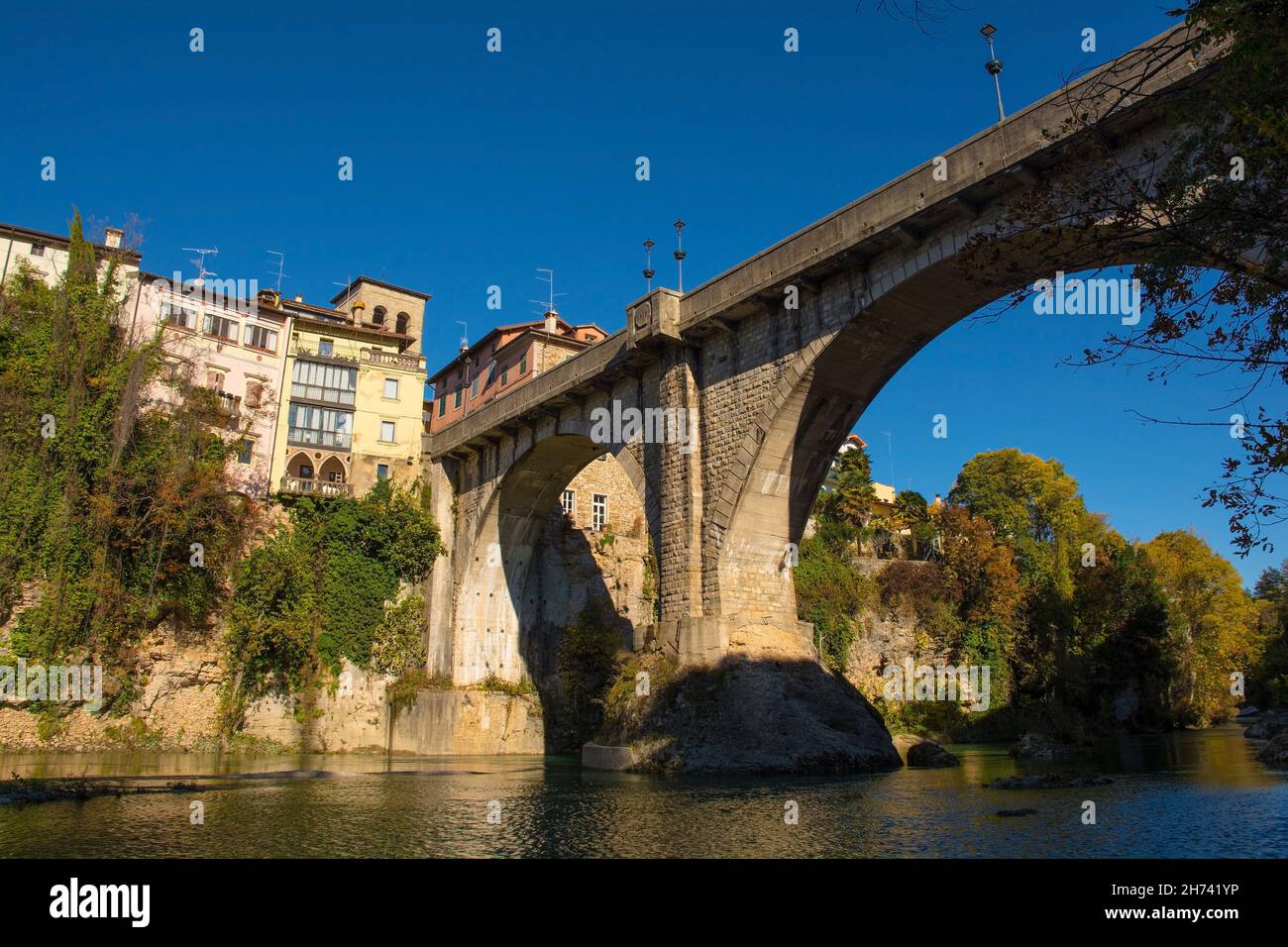 The Ponte del Diavolo - the Devil's Bridge - over the Natisone river in ...