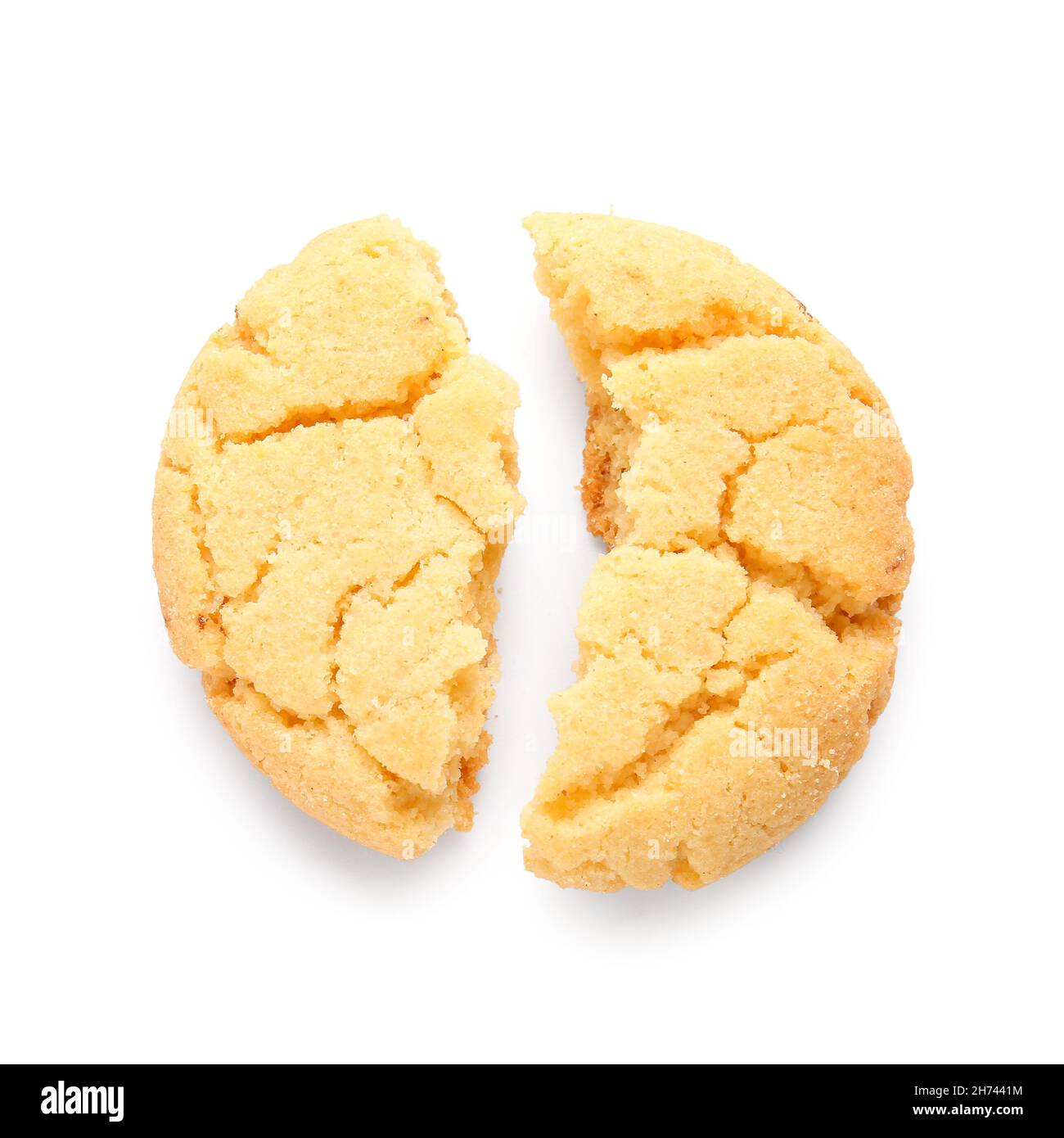 Delicious broken cookie on white background Stock Photo - Alamy