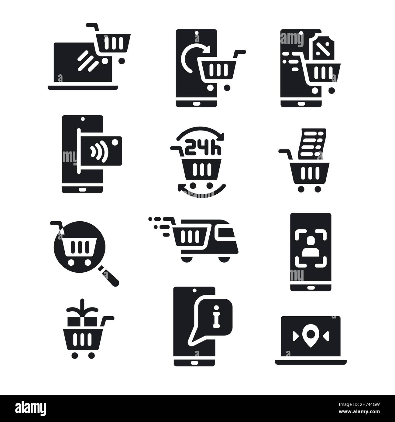Ecommerce online smartphone icons Stock Vector Images - Alamy
