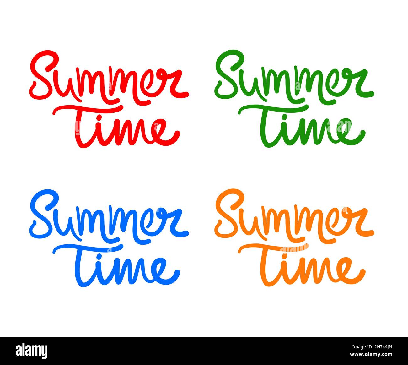 illustration of the summer time concept colorful calligraphy and ...