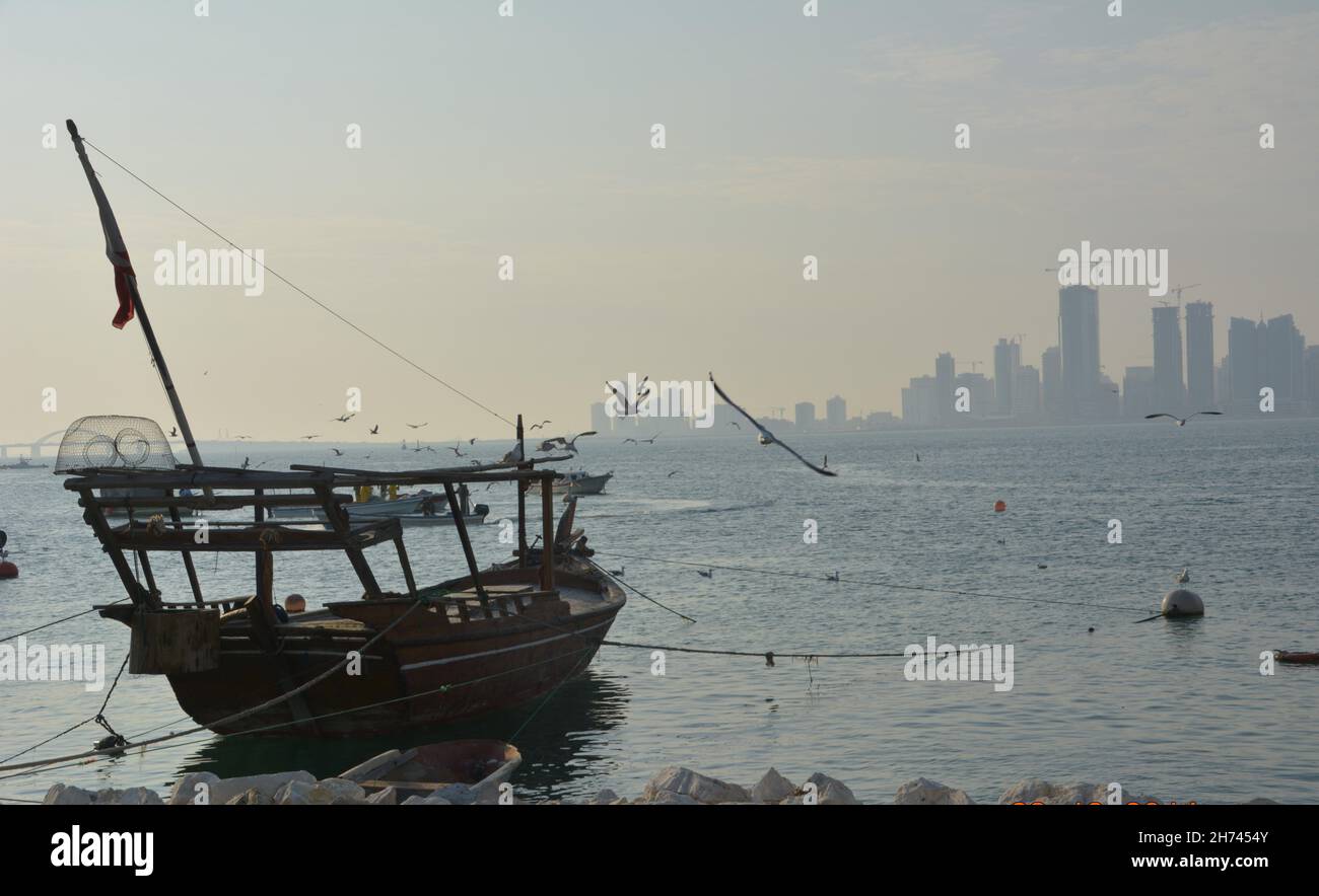 old ship in the sea with birds flaying Stock Photo - Alamy