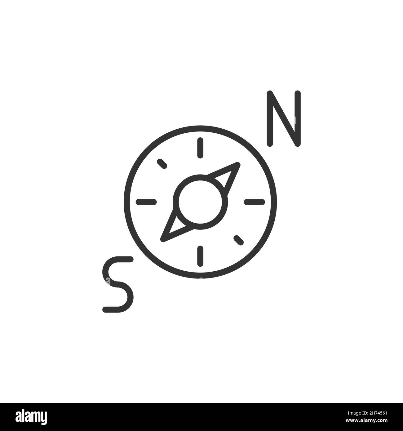 Compass icon in flat style. Navigation equipment vector illustration on ...