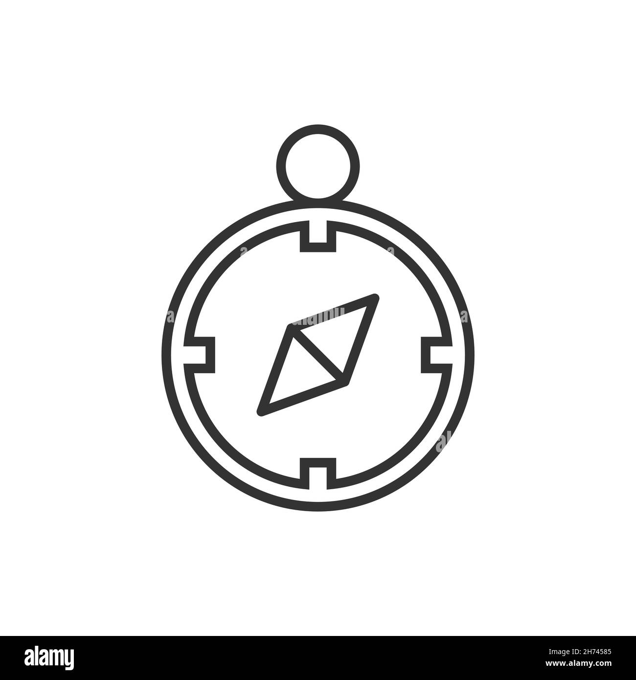 Compass icon in flat style. Navigation equipment vector illustration on ...