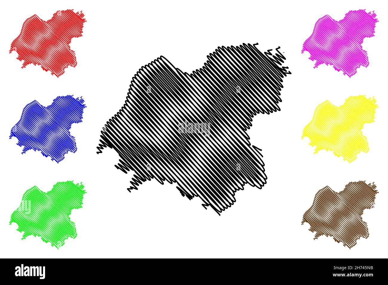 Bikaner district (Rajasthan State, Republic of India) map vector ...