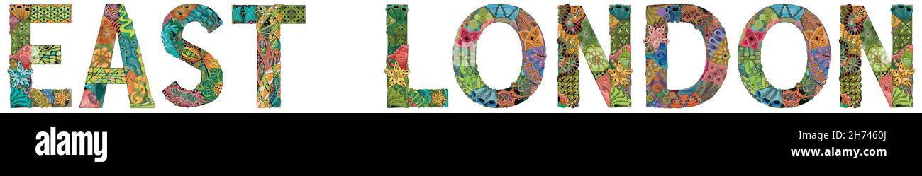 Hand-painted art design. Illustration East London for t-shirt design ...