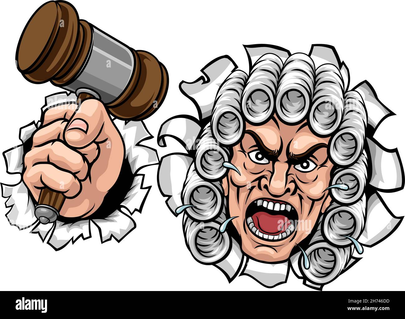 Angry Judge Cartoon Character Stock Vector Image & Art - Alamy