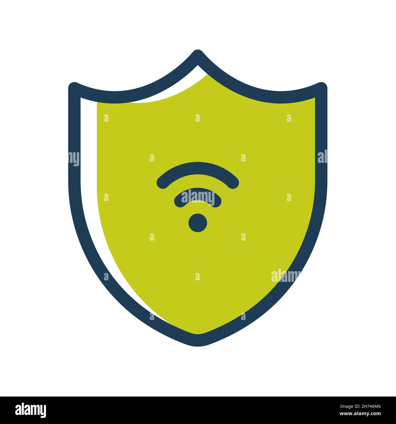 shield web security for wifi single isolated icon with dash or dashed line style vector ...