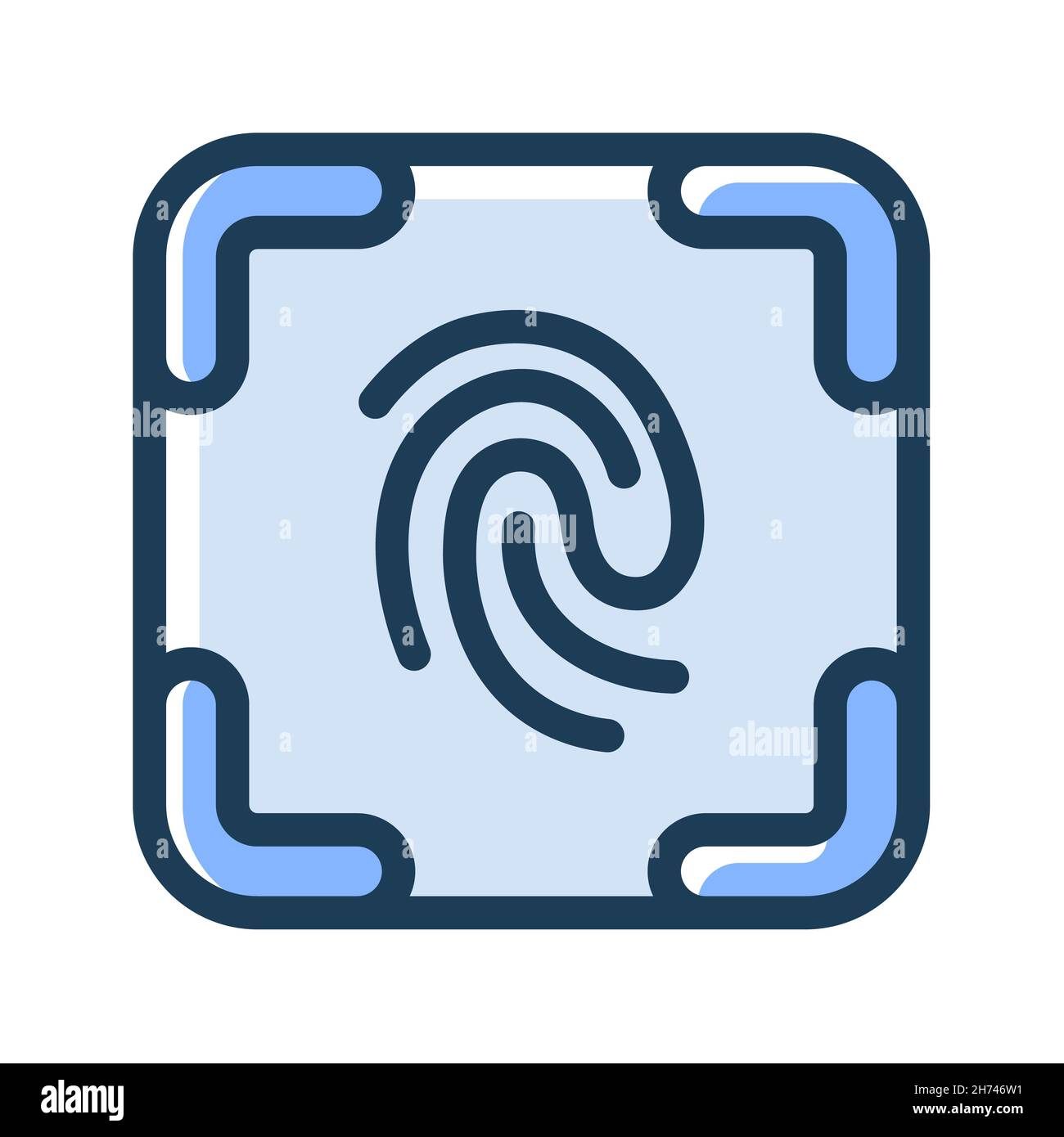 fingerprint indentification security scan single isolated icon with ...