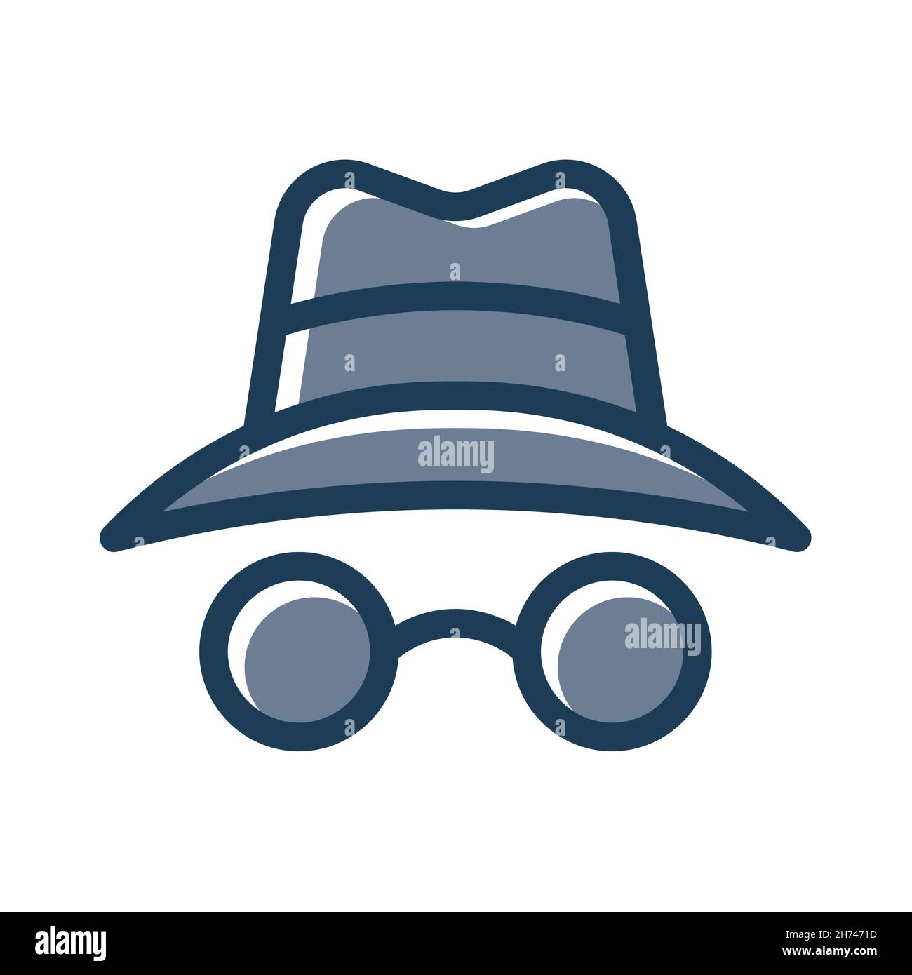 incognito secret safe browsing anonymous single isolated icon with dash ...