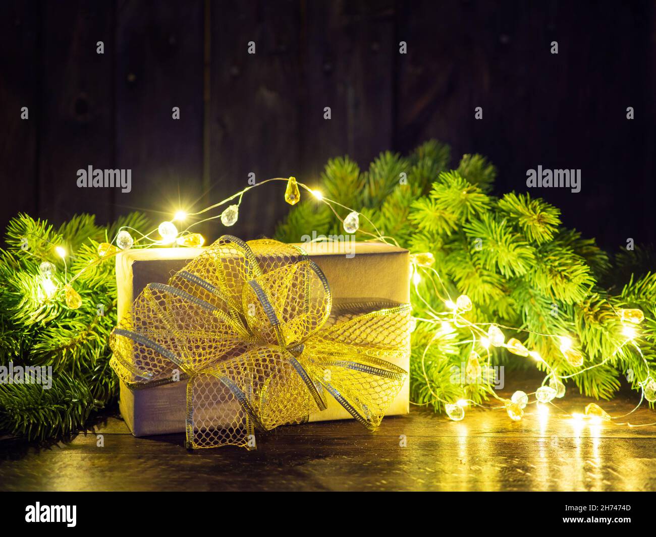 Christmas background kraft box hi-res stock photography and images - Alamy