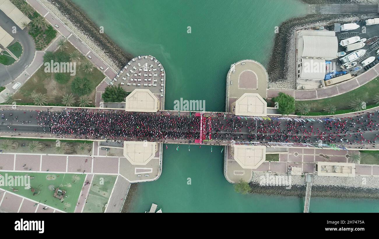 Kuwait City. 20th Nov, 2021. Aerial photo taken on Nov.20, 2021 shows ...