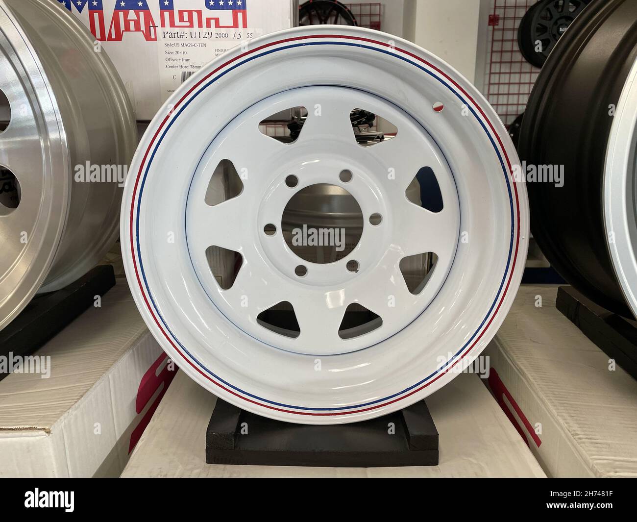 FRESNO, UNITED STATES - Oct 21, 2021: A U.S. MAGS-C Ten all white ...