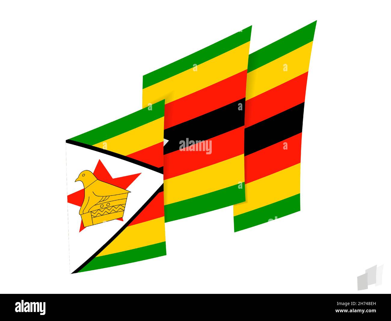 Zimbabwe flag in an abstract ripped design. Modern design of the ...