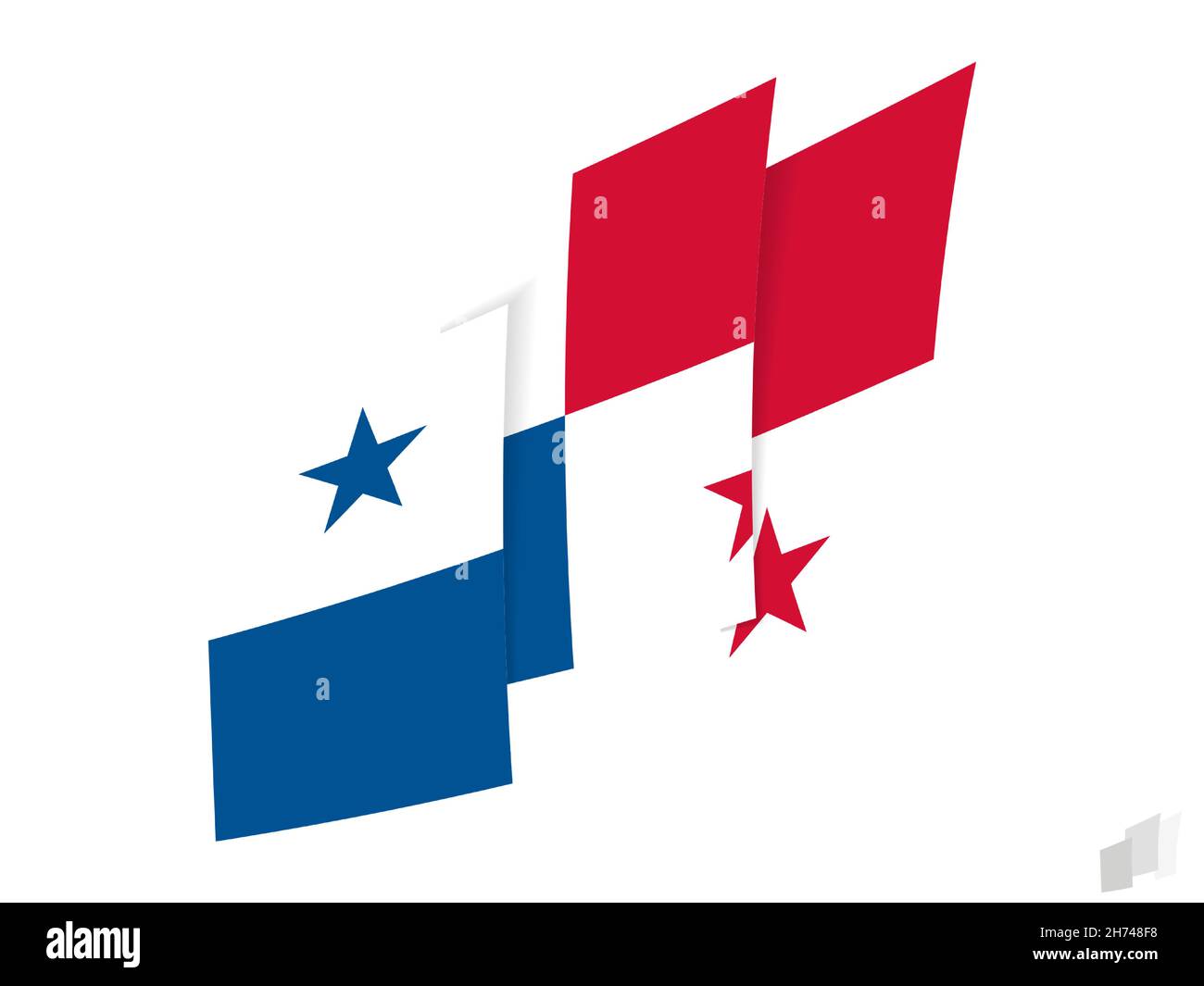 Panama flag in an abstract ripped design. Modern design of the Panama ...