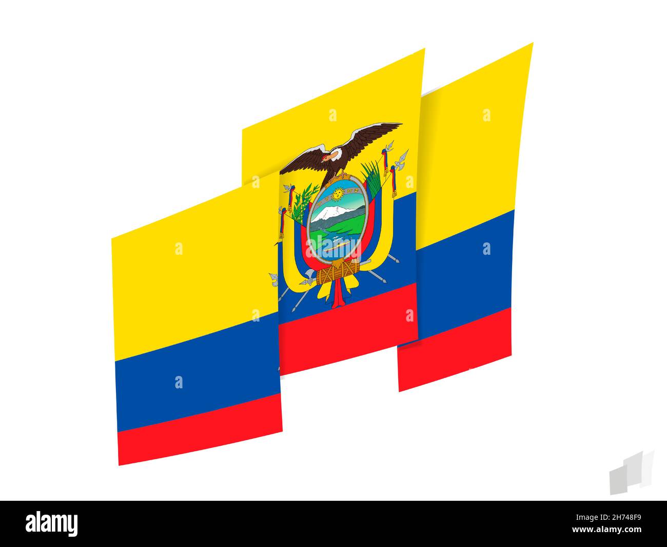 Ecuador flag in an abstract ripped design. Modern design of the Ecuador ...