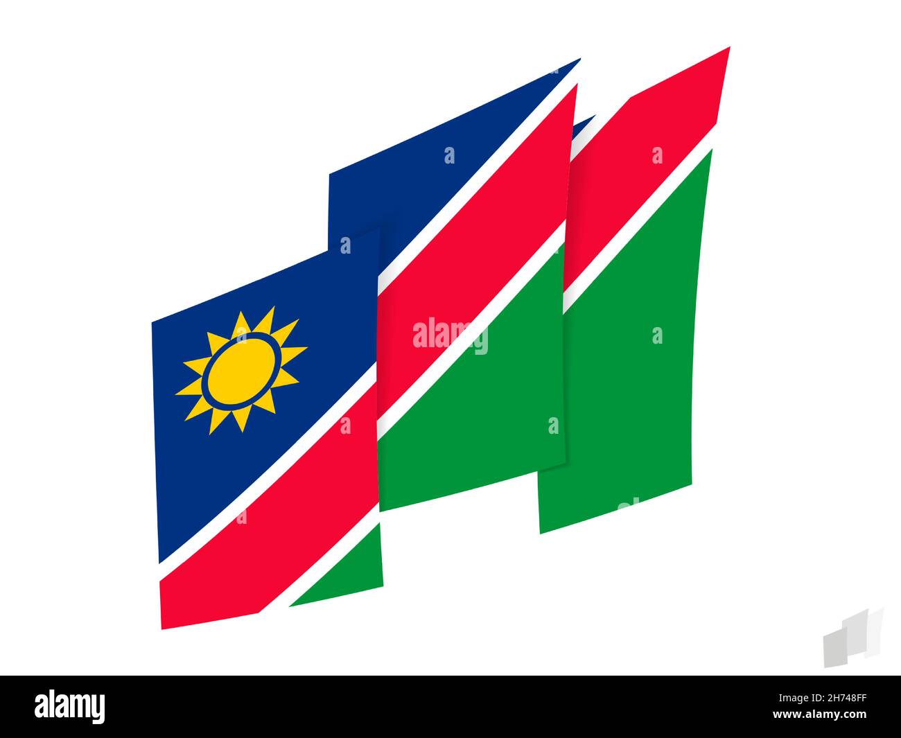 Namibia flag in an abstract ripped design. Modern design of the Namibia ...