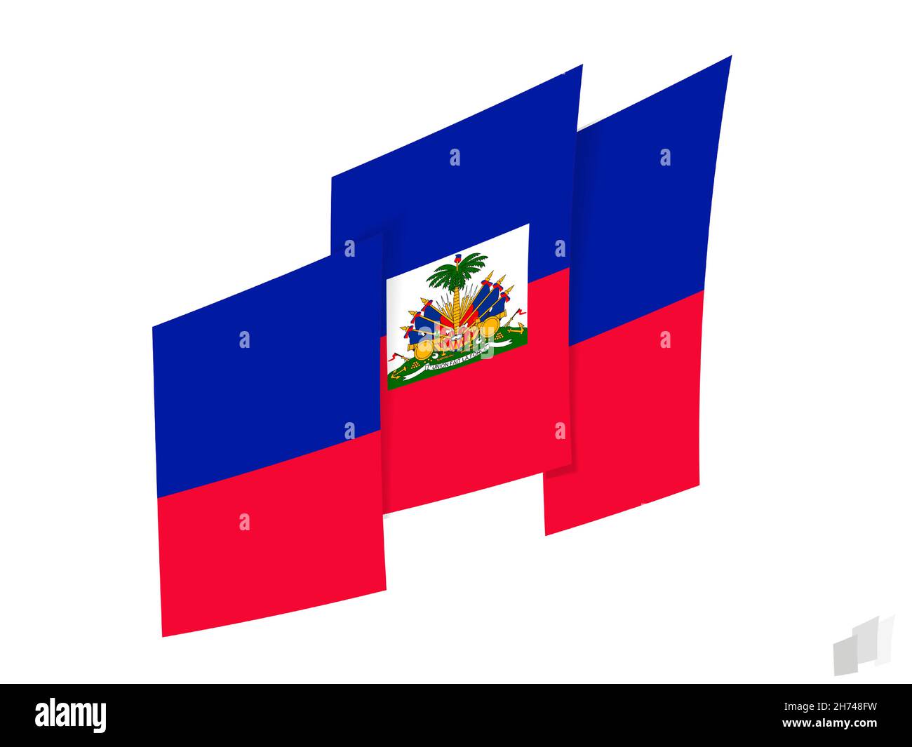 Haiti flag in an abstract ripped design. Modern design of the Haiti ...