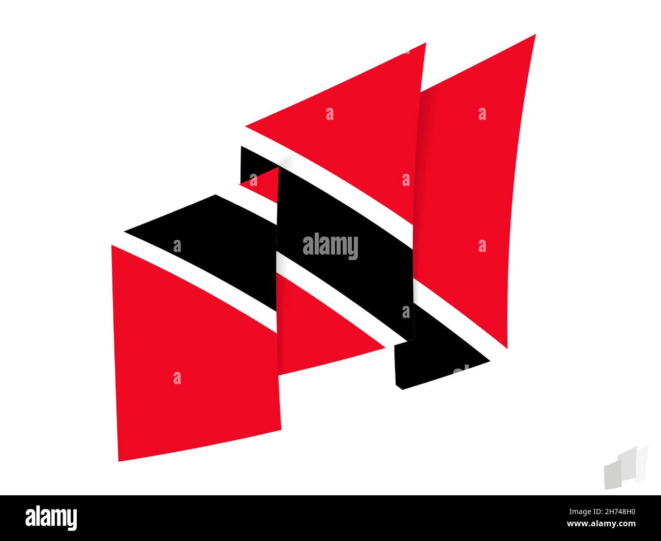 Trinidad and Tobago flag in an abstract ripped design. Modern design of ...