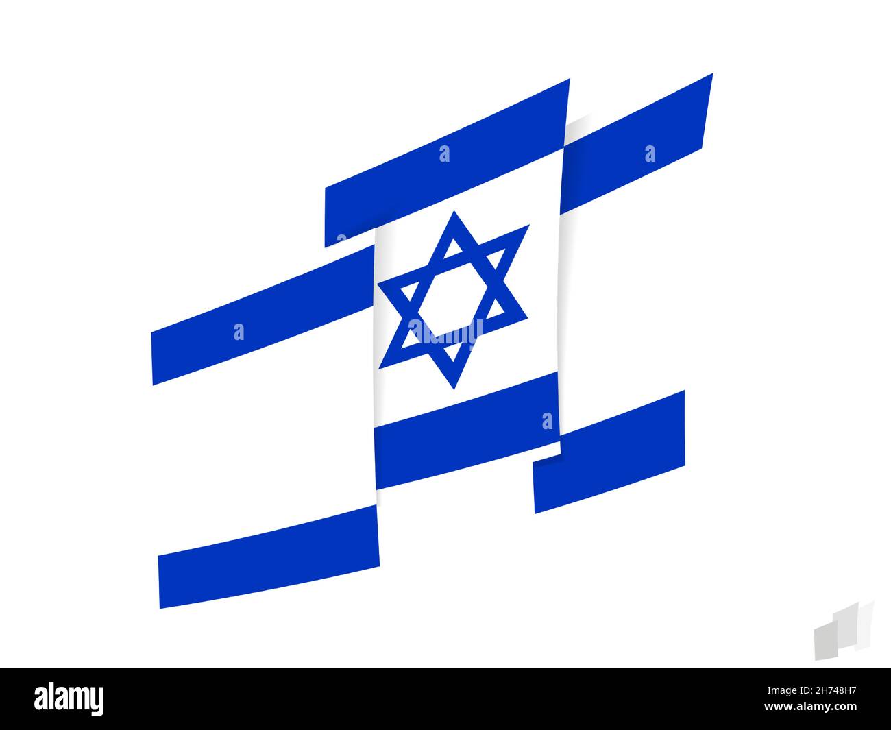 Israel flag in an abstract ripped design. Modern design of the Israel ...