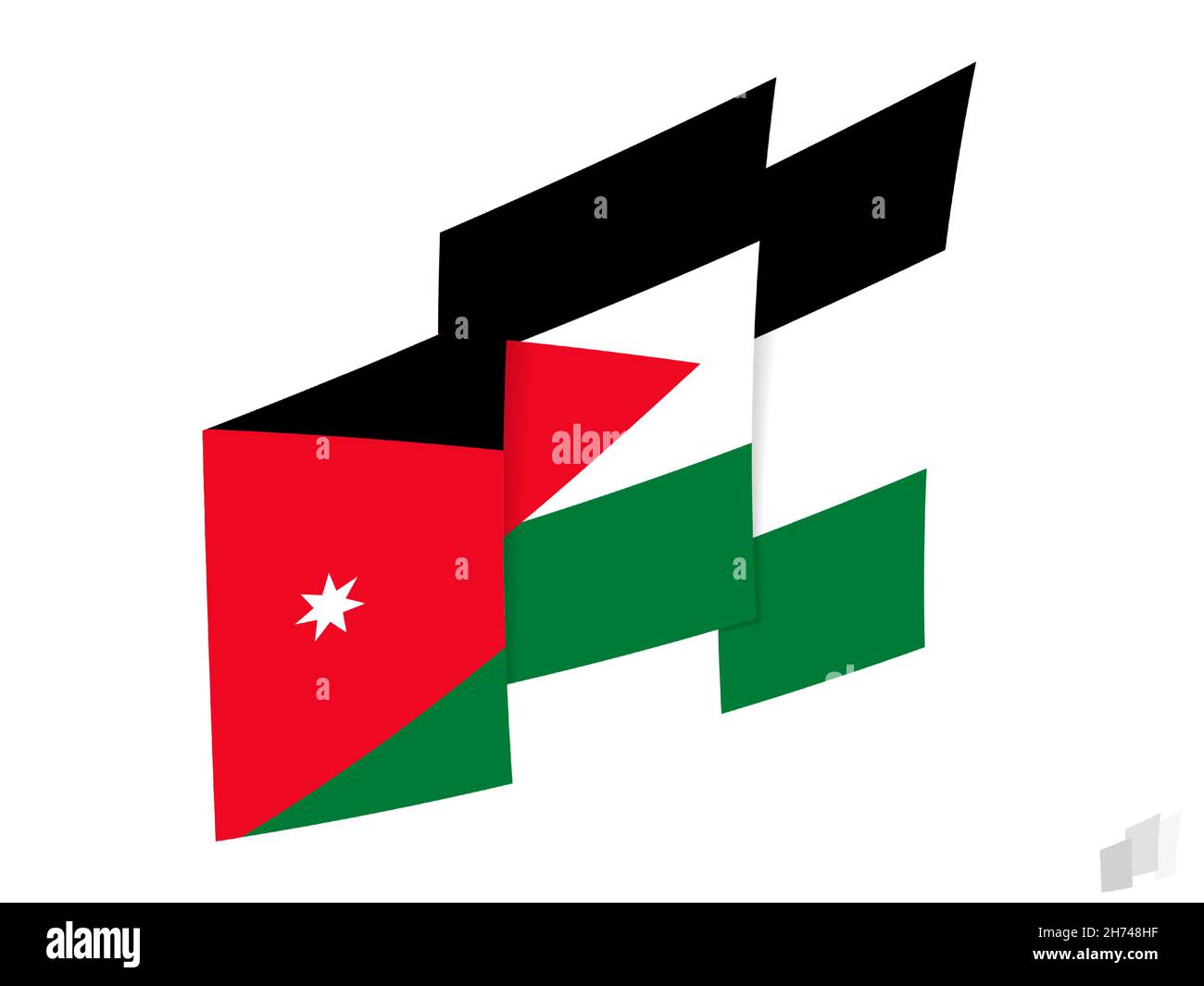 Jordan flag in an abstract ripped design. Modern design of the Jordan ...