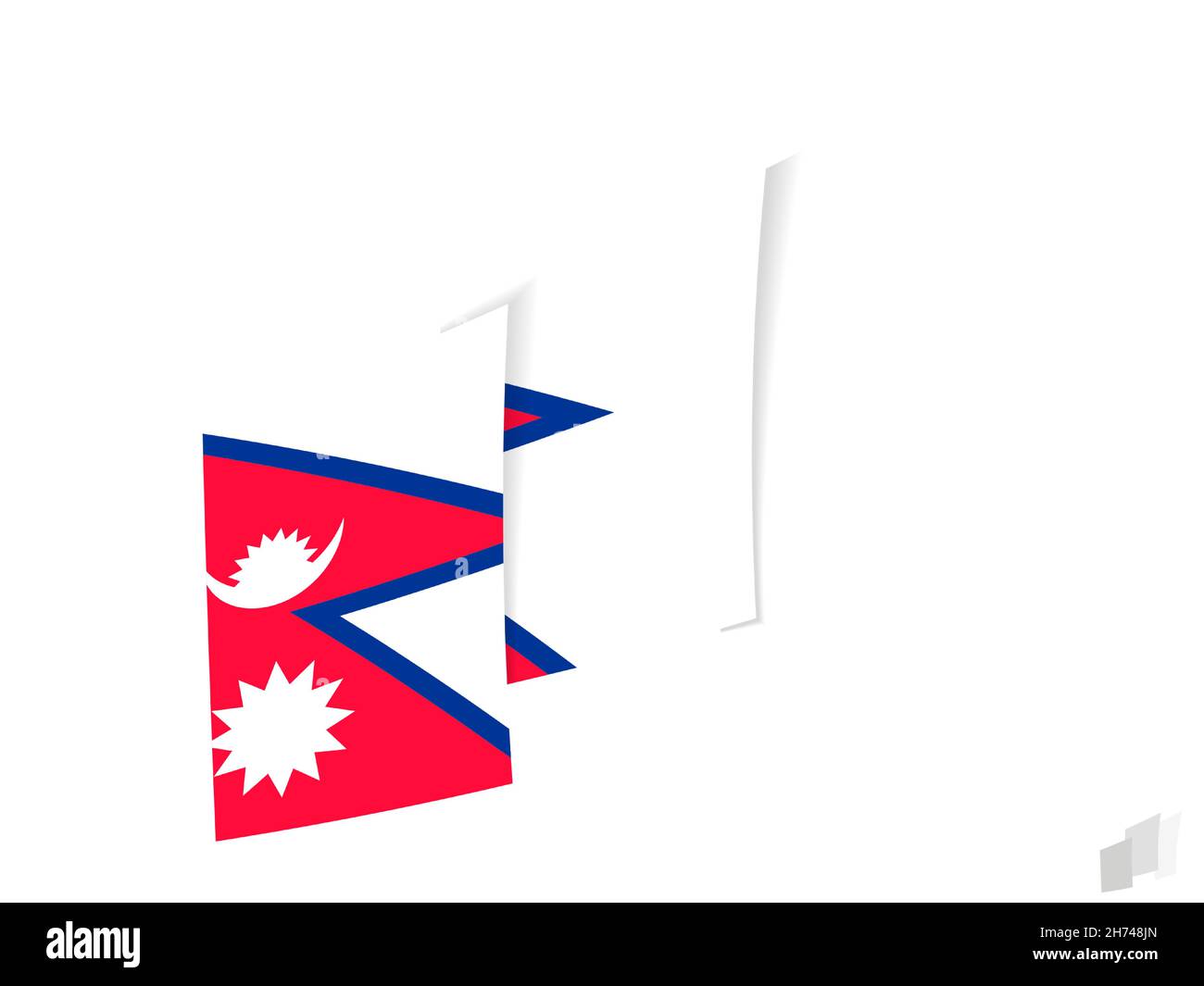 Nepal flag in an abstract ripped design. Modern design of the Nepal ...