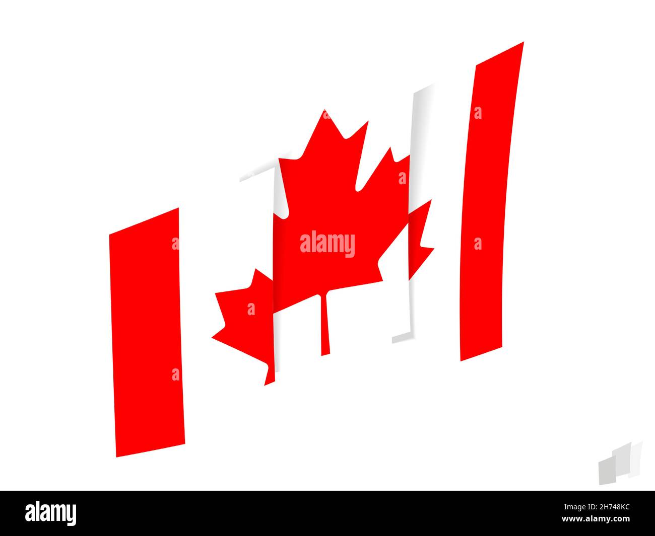 Canada flag in an abstract ripped design. Modern design of the Canada ...