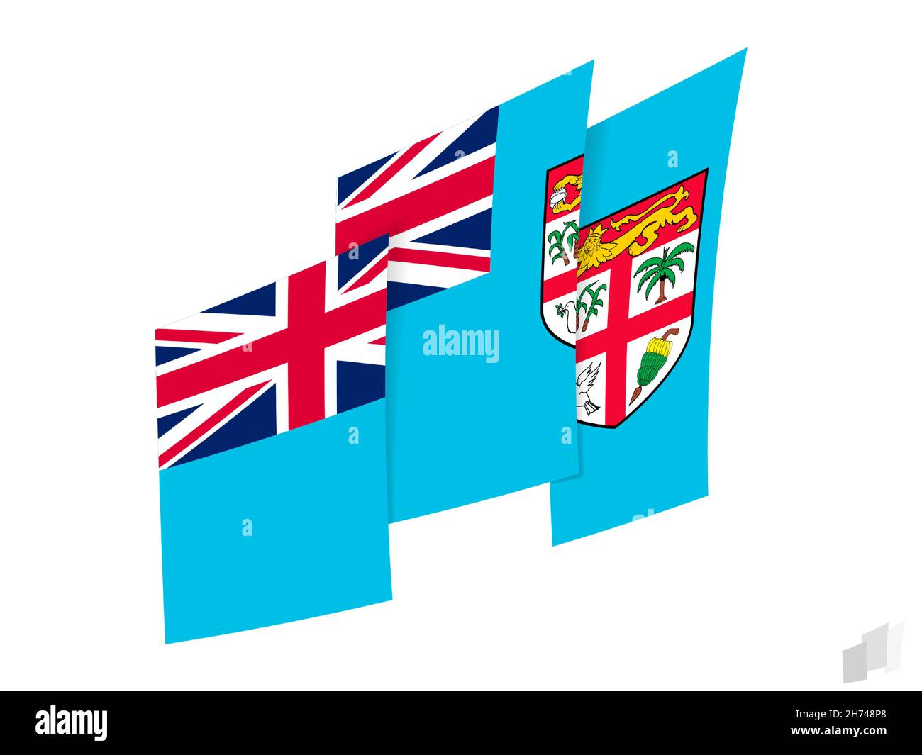 Fiji flag in an abstract ripped design. Modern design of the Fiji flag ...