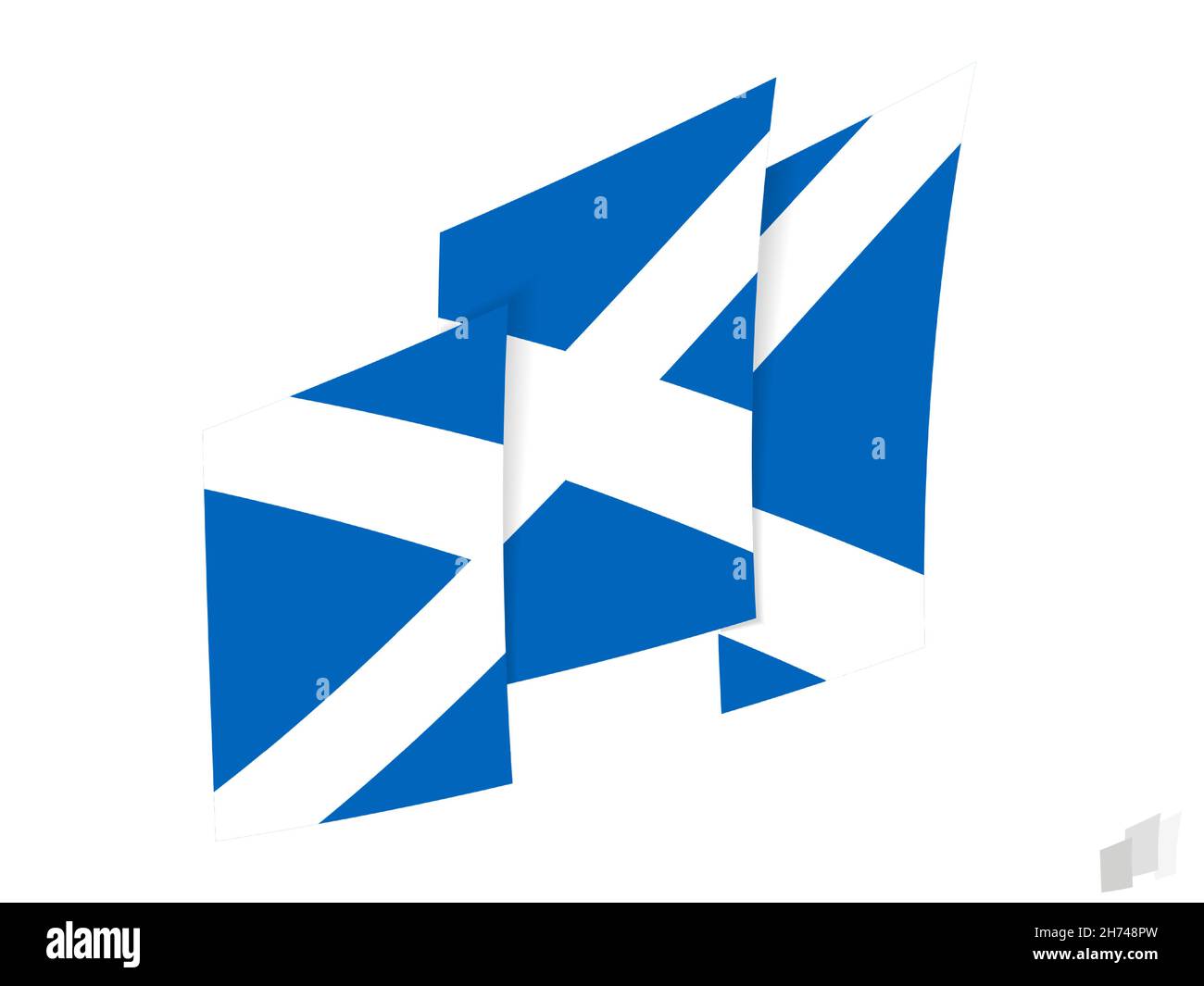 Scotland flag in an abstract ripped design. Modern design of the ...
