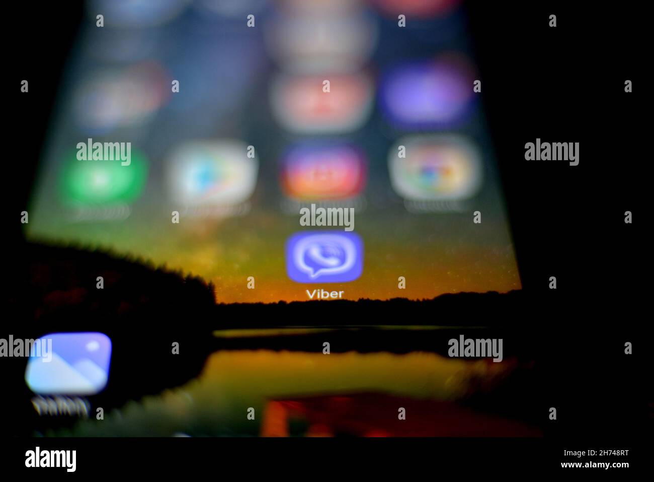 OHRID, NORTH MACEDONIA - NOVEMBER 12, 2021: Android home screen of ...