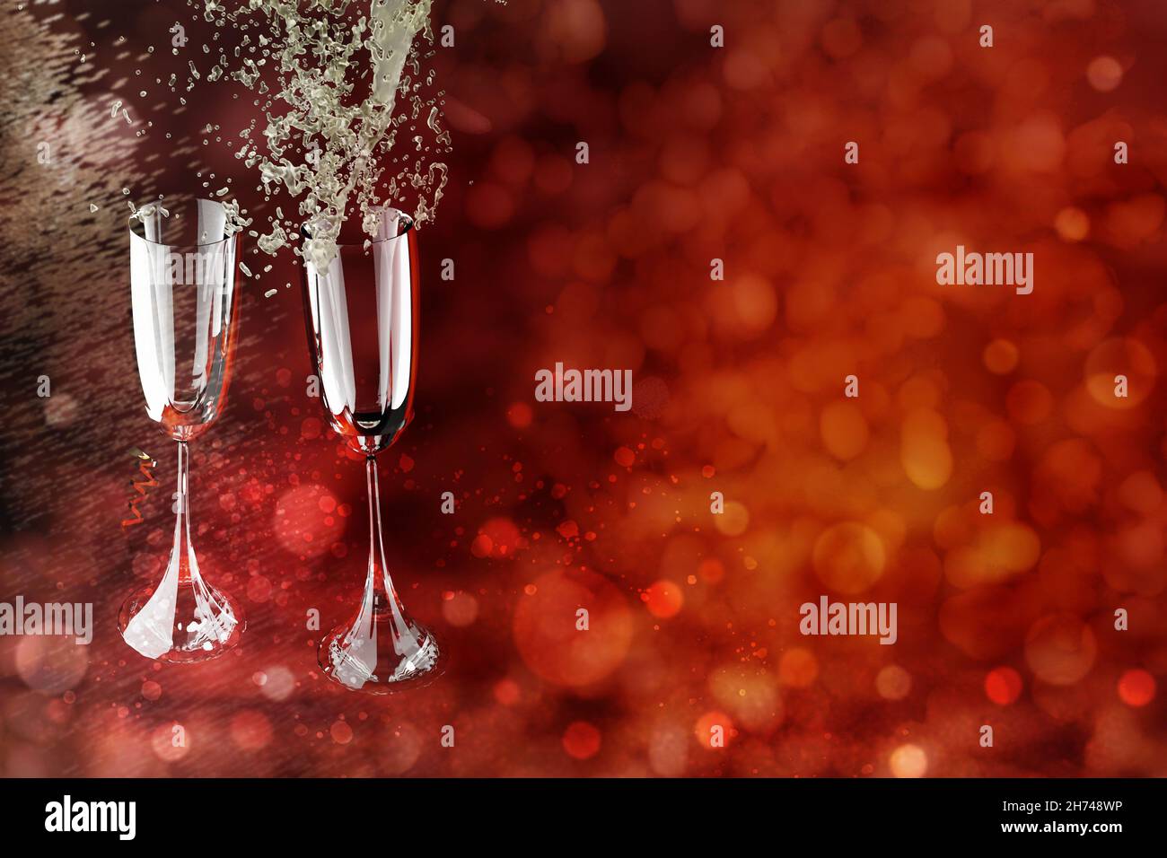 Champagne glass with sparkling bubbles Stock Photo - Alamy
