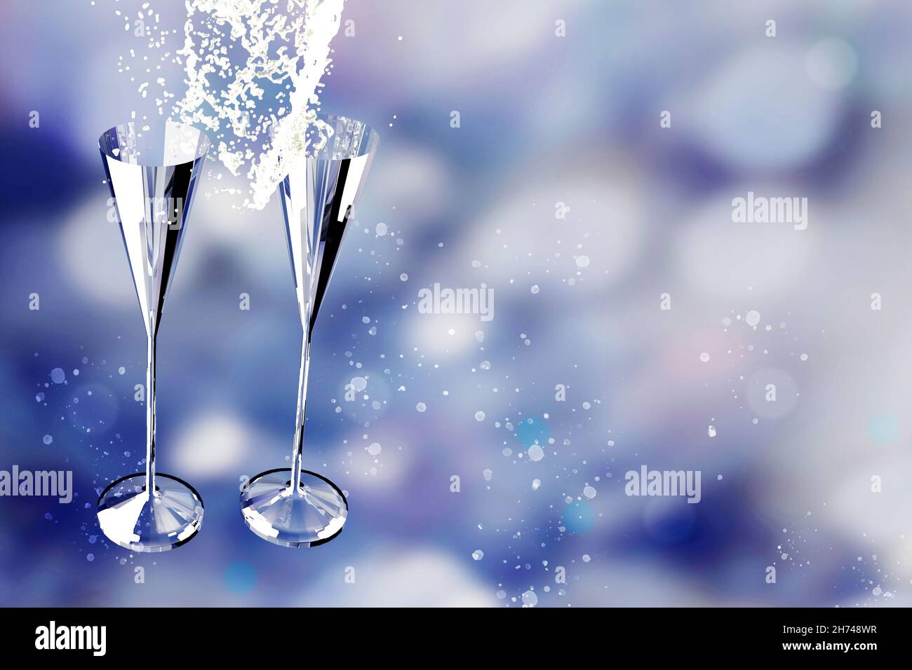 Champagne glass with sparkling bubbles Stock Photo - Alamy