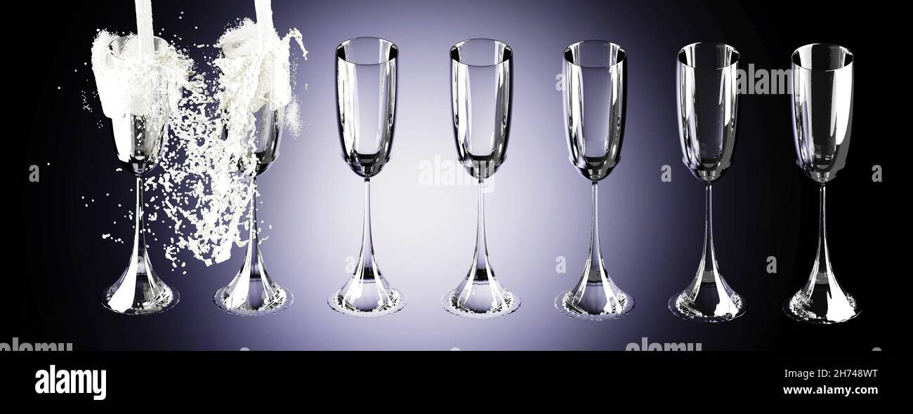 Champagne glass with sparkling bubbles Stock Photo - Alamy