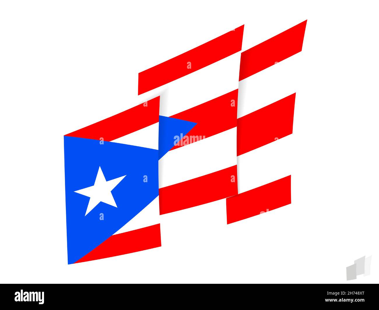 Puerto Rico flag in an abstract ripped design. Modern design of the ...