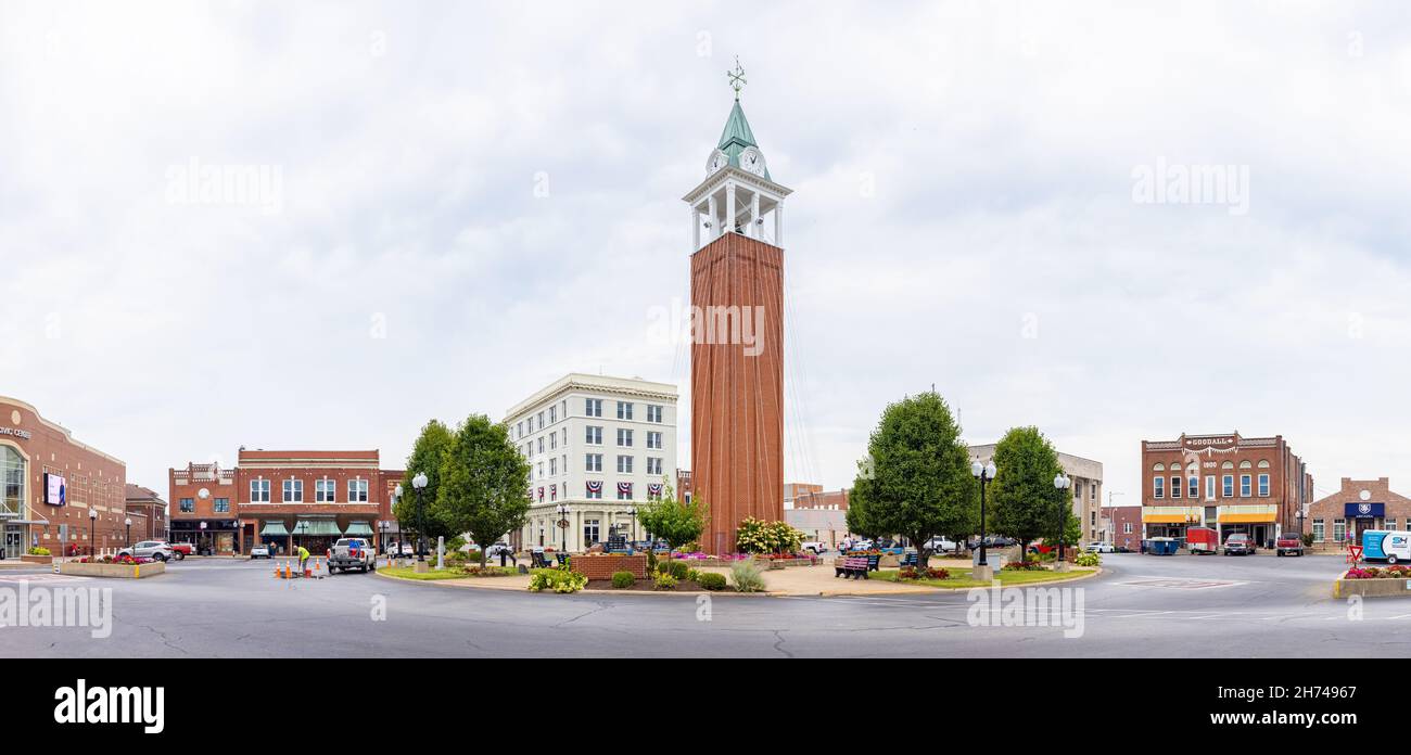 Marion, Illinois, USA - August 18, 2021: The Clock Tower at the Old ...