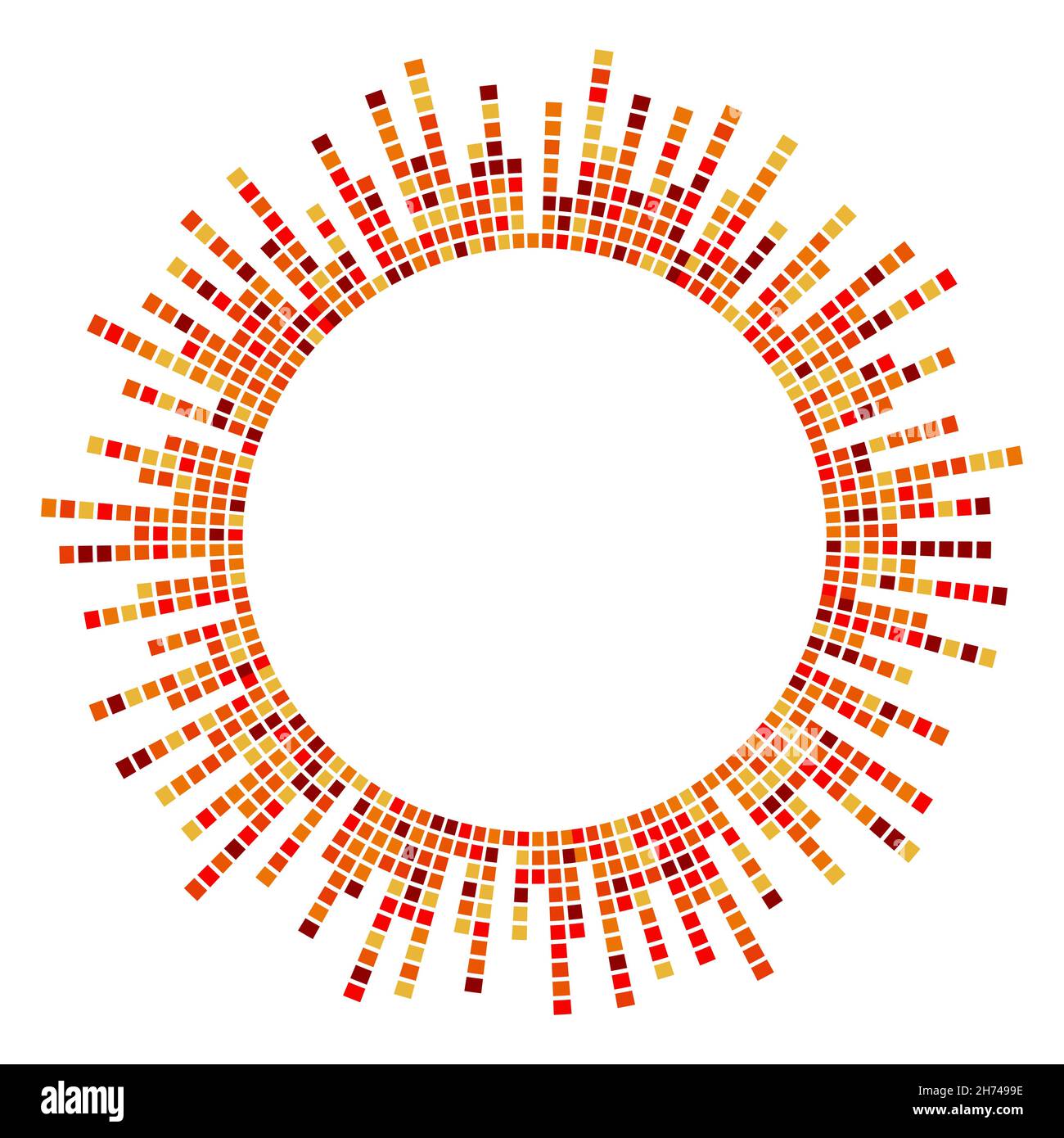 Abstract circular equalizer. Eq round audio soundwaves. Graphic equalizer. Frame. Vector ...