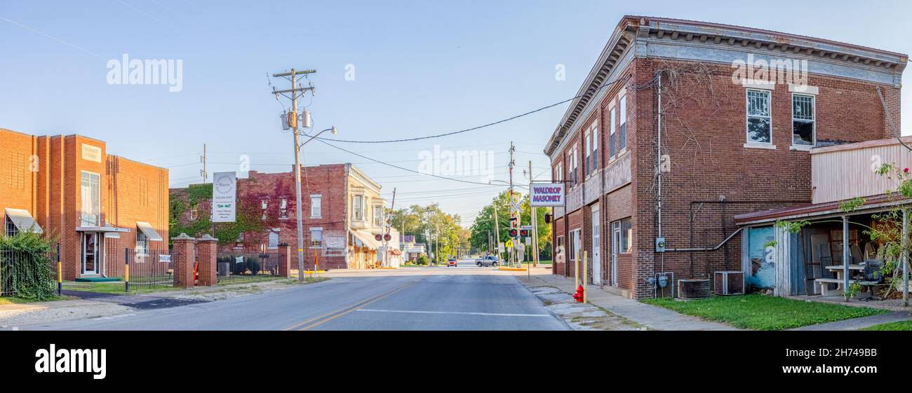 Robinson, Illinois, USA - September 28, 2021: The old shops at the ...