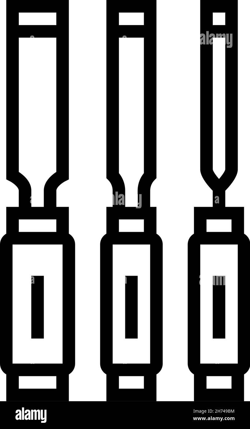 chisel carpenter tools line icon vector illustration Stock Vector Image ...