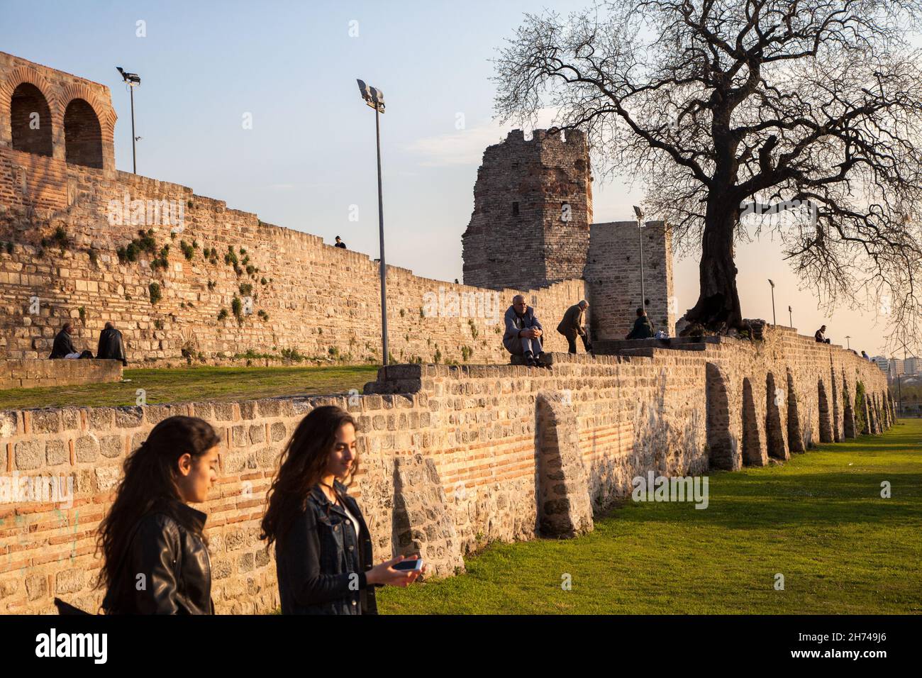 Istanbul,Turkey - 04-15-2017:Istanbul historical Byzantine Walls view ...