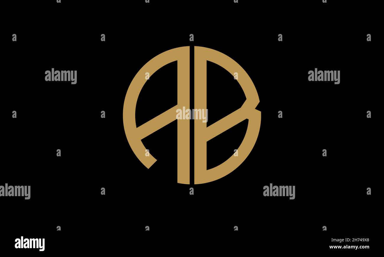 Alphabet AB or BA illustration monogram vector logo template in round ...