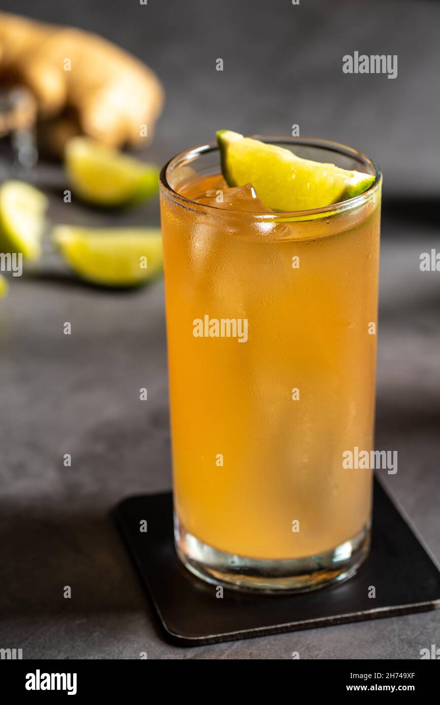 Luxury cocktail and cocktail shaker on black stone background Stock ...