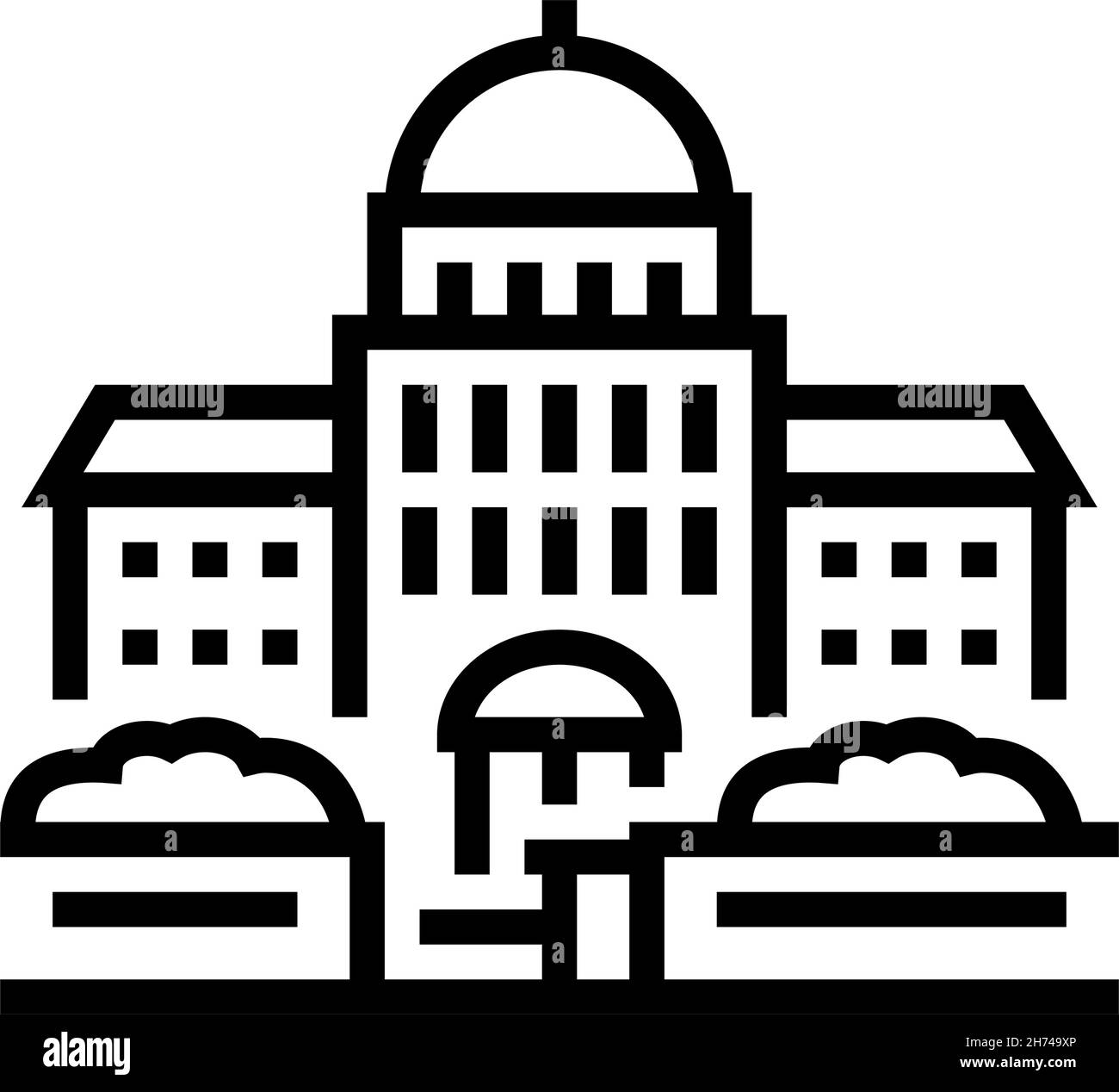 parliament state structure building line icon vector illustration Stock ...