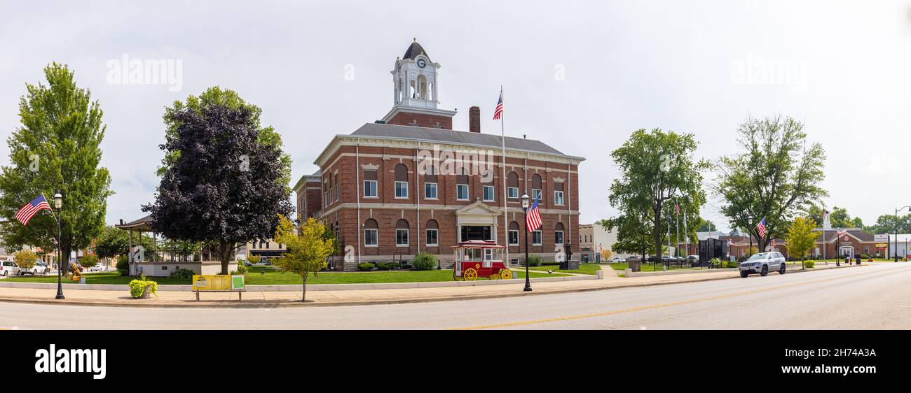 Marshall, Illinois, USA - August 18, 2021: The historic Clark County ...