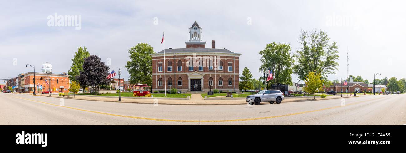 Marshall, Illinois, USA - August 18, 2021: The historic Clark County ...