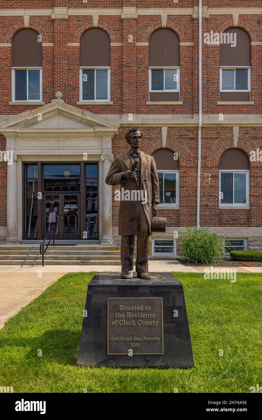 Marshall, Illinois, USA - August 18, 2021: The historic Clark County ...