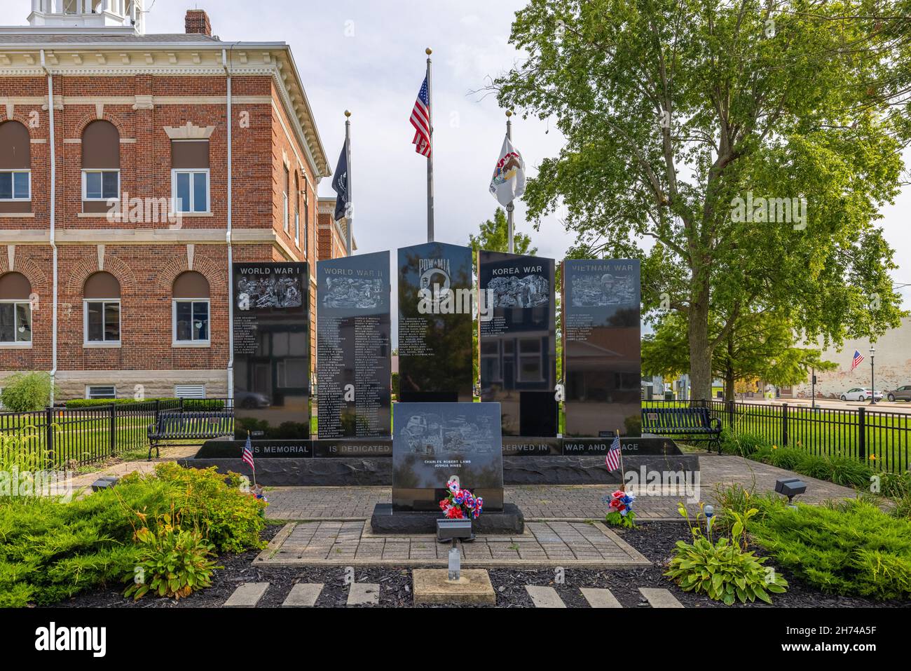Marshall, Illinois, USA - August 18, 2021: The historic Clark County ...