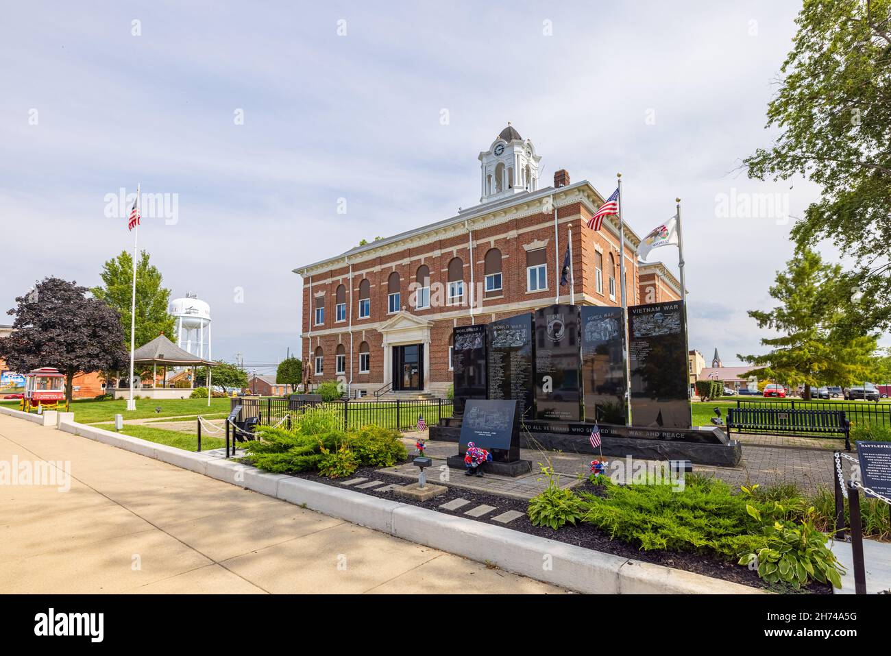 Marshall, Illinois, USA - August 18, 2021: The historic Clark County ...
