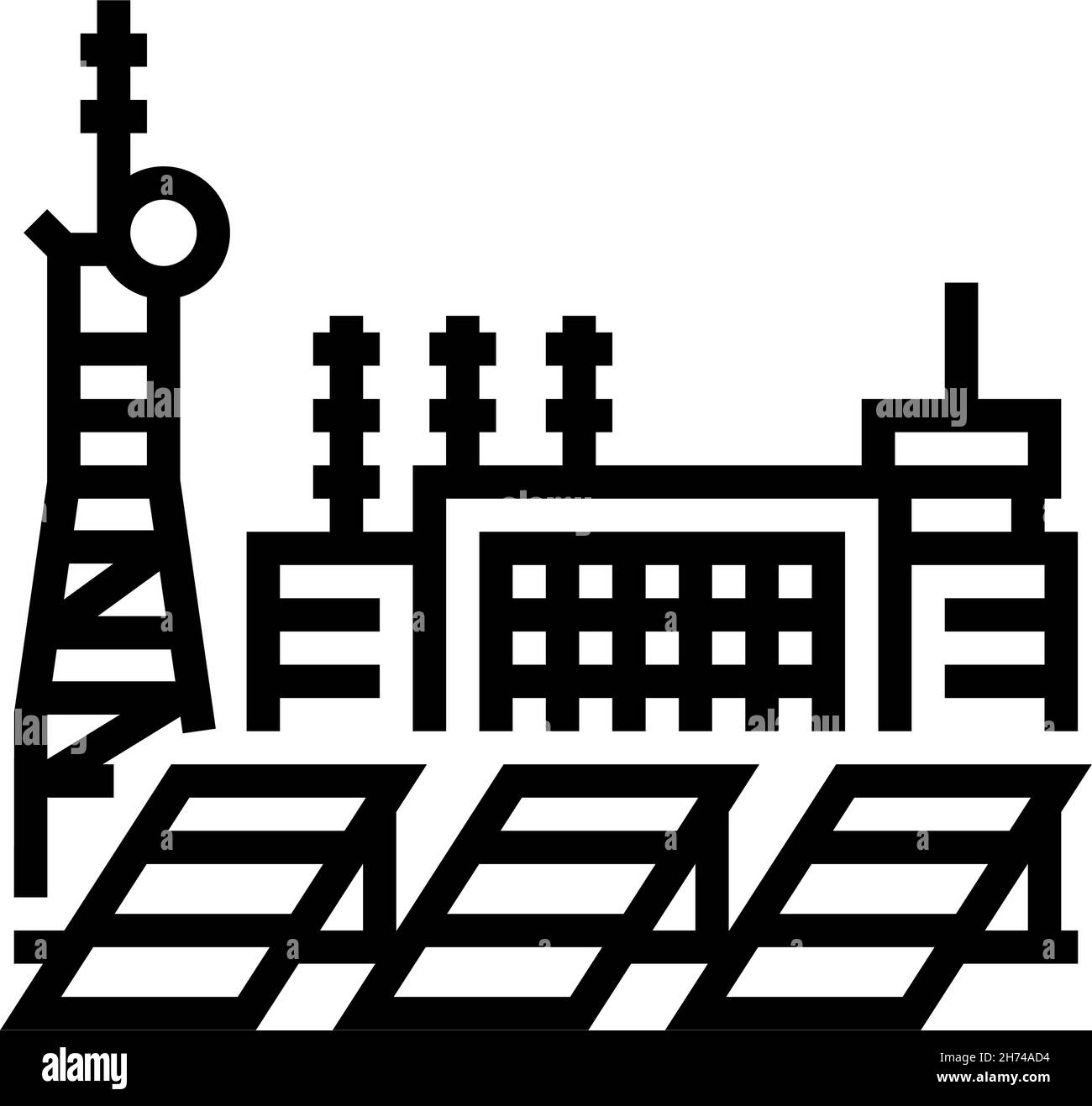 power energy station line icon vector illustration Stock Vector Image ...