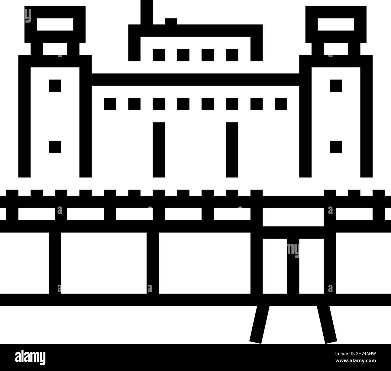 prison building line icon vector illustration Stock Vector Image & Art ...
